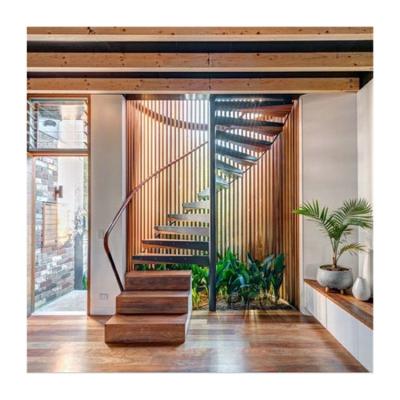 China Handrial bracket carbon steel spiral stair cheap steel wood spiral staircase for sale