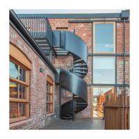 China Outdoor build metal stairs wrought iron rotate stair spiral stainless steel staircase for sale