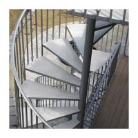 China Metal step stairs steel flat bar stair handrail wrought iron sspiral staircase outdoor for sale