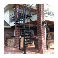 China Metal helical stair steel stair stringer gray iron cast iron spiral staircase for sale