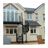 China Collapsible metal rod models iron staircase indoor steel spiral glass stairs for sale