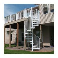 China Collapsible metal rod models iron staircase indoor steel spiral glass stairs for sale