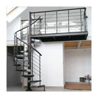 China Collapsible metal rod models iron staircase indoor steel spiral glass stairs for sale