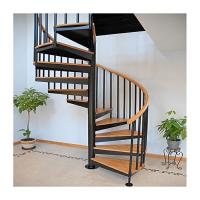 China Customized acacia wood stair treads modern design used spiral staircase for sale