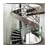 China Central round post stair with wood tread used glass spiral staircase for sale