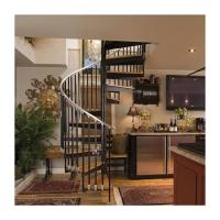 China Central round post stair with wood tread used glass spiral staircase for sale