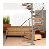 China Antique style durable black wood tread stairs fashionable spiral staircase for sale