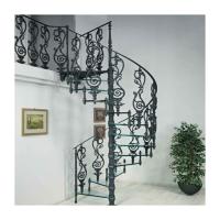 China Apartment antique stairway glass spiral staircase with many designs for sale