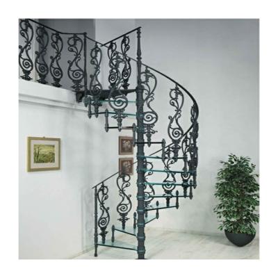 China Apartment antique stairway glass spiral staircase with many designs for sale