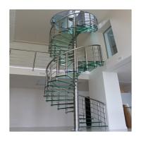 China Apartment antique stairway glass spiral staircase with many designs for sale