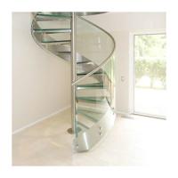 China Apartment antique stairway glass spiral staircase with many designs for sale