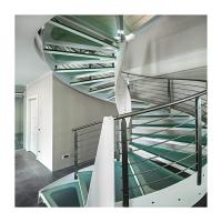 China Apartment antique stairway glass spiral staircase with many designs for sale