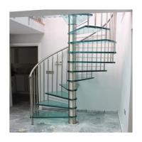 China Apartment antique stairway glass spiral staircase with many designs for sale