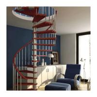 China Round ladder tempered glass spiral stairs decorative steel wood spiral staircase for sale