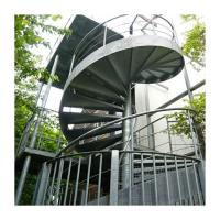 China Steel glass stair outside staircase cast iron staircase used outdoor metal spiral stairs for sale