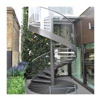 China Steel railing stairs wrought iron staircase railing design metal handrail spiral stair kits for sale