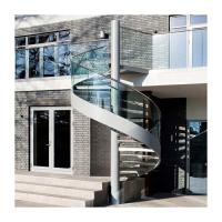 China Steel railing stairs wrought iron staircase railing design metal handrail spiral stair kits for sale