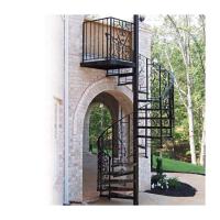 China Wrought iron railing parts modern metal staircase carbon steel spiral stair for sale