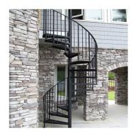 China Wrought iron railing parts modern metal staircase carbon steel spiral stair for sale