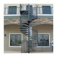 China Wrought iron railing parts modern metal staircase carbon steel spiral stair for sale