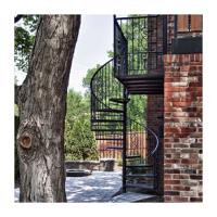 China Steel Building Spiral Staircase Metal Bird Stand Drawing Iron Stairs Railing for sale