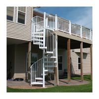 China Steel Building Spiral Staircase Metal Bird Stand Drawing Iron Stairs Railing for sale