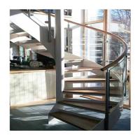 China Modern Building Spiral Staircase Rounded Wood Step Ladder Compact Spiral Staircase for sale