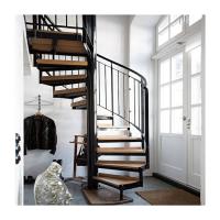 China White Building Spiral Staircase House Red Brown Wooden Box Step Stairs for sale