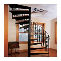 China White Building Spiral Staircase House Red Brown Wooden Box Step Stairs for sale