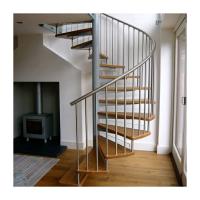 China White Building Spiral Staircase House Red Brown Wooden Box Step Stairs for sale