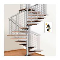 China Steel Spiral Staircase Balustrade Residential Wood Stairs WA-SSP1252 for sale