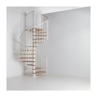 China Iron Wood Building Spiral Staircase With Elegant Glass Stairs Customized for sale