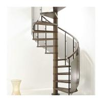 China Iron Wood Building Spiral Staircase With Elegant Glass Stairs Customized for sale
