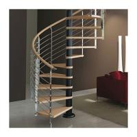 China Customized Wood Spiral Stairs Round Ladder Steel Helical Stairs for sale