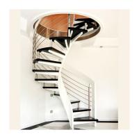 China Customized Wood Spiral Stairs Round Ladder Steel Helical Stairs for sale