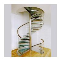 China Safety Indoor Spiral Staircase Modern Net Glass Tread Stair Railing for sale