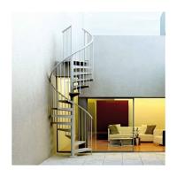 China Wrought Iron Building Spiral Staircase Wall Art Stainless Steel Railing Stairs for sale