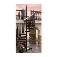 China Wrought Iron Building Spiral Staircase Wall Art Stainless Steel Railing Stairs for sale
