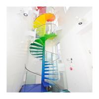 China Wrought Iron Building Spiral Staircase Wall Art Stainless Steel Railing Stairs for sale