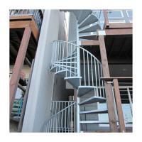 China Outdoor Building Spiral Staircase Upright Wrought Iron Railing Stainless Steel Stair for sale