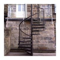 China Outdoor Building Spiral Staircase Upright Wrought Iron Railing Stainless Steel Stair for sale