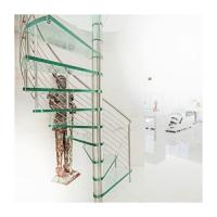 China Stainless Steel Spiral Stair Case Circle Glass Fence Spiral Stairs for sale