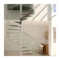 China Stainless Steel Spiral Stair Case Circle Glass Fence Spiral Stairs for sale