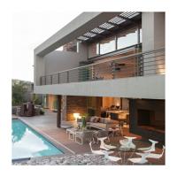 China Cyprus style rod iron railing cost composite decking glass balustrade for sale