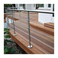 China Trinidad and Tobago style steel bar rod fence wood decks with metal railings for sale