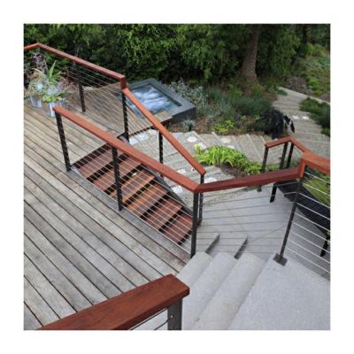 China Vevor handrails for outdoor steps wrought iron handrail porch deck railing cable wire staircase 7 foot wire fencing for sale