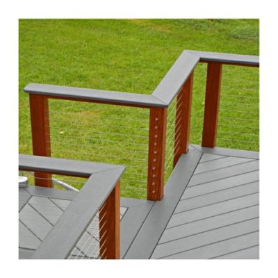China Black porch railing cable railing system kits 4 inch wire fence for sale