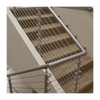 China Staircase black stainless cable railing 2x2 wire fence for sale