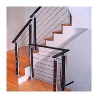 China Staircase cable railing with metal posts barbed wire fence cost per acre for sale