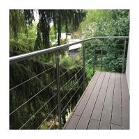 China Exterior balcony railing stainless steel wire railing systems crossbuck fence with wire for sale